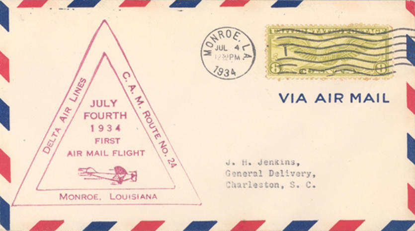 1934 first airmail first flight cover monroe | Delta News Hub